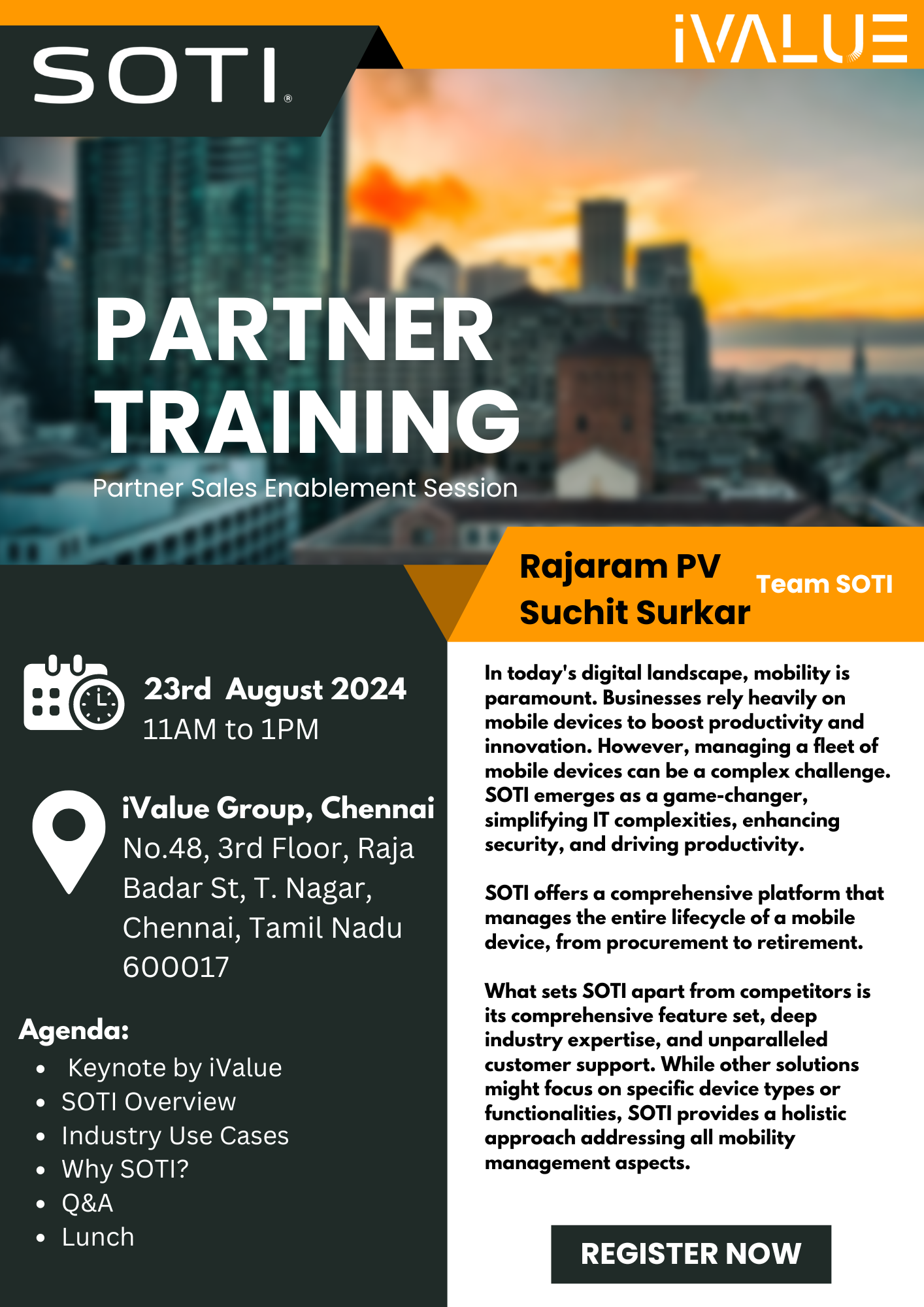 SOTI Lunch and Learn - Chennai - iValue India